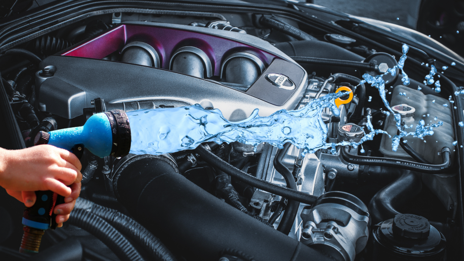 Can you spray water under the hood of your car? - The Pine Street